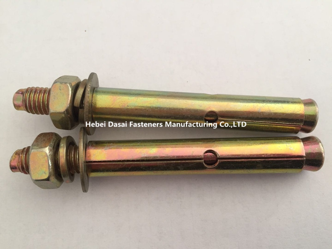 Carbon Steel Material Wedge Anchor Bolt Grade 6.8 With Yellow Zinc Plated
