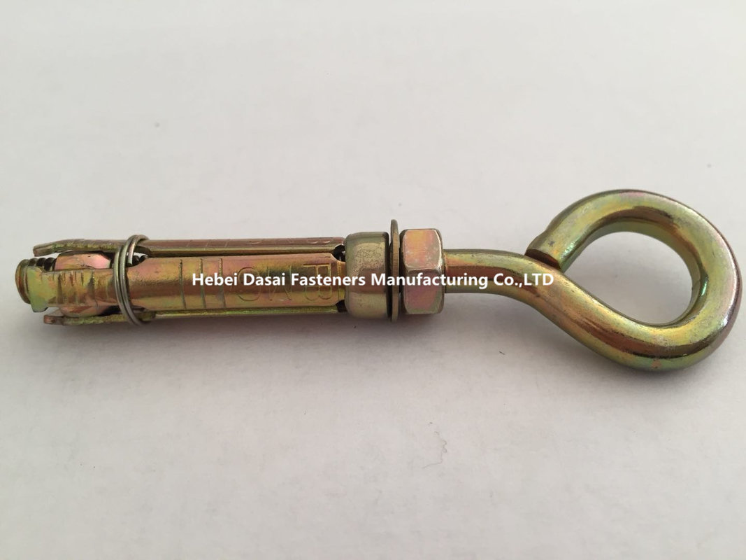 Custom Size Stainless Steel Eye Bolts Yellow Galvanizing Finish 90mm Length