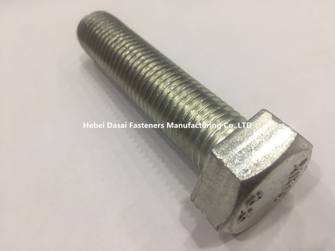 Railways White Galvanized Hex Bolts Din 933 Full Thread Carbon Steel Material