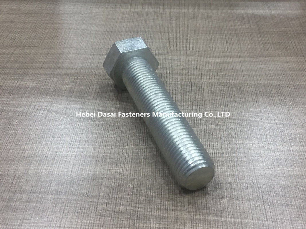 130mm Length Galvanized Hex Bolts White Zinc Plated Surface Treatment