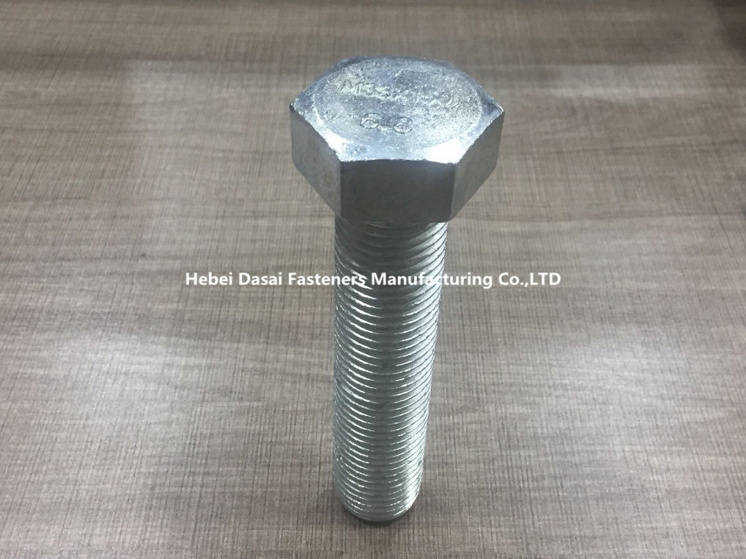 Grade 8.8 Galvanized Hex Bolts Din 933 Stainless Steel / Carbon Steel Plain Color