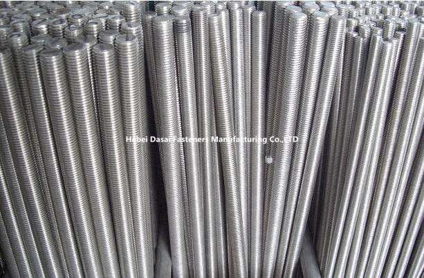 Hot Dip Galvanizing Threaded Steel Rod / High Strength Threaded Rod 1200mm Length