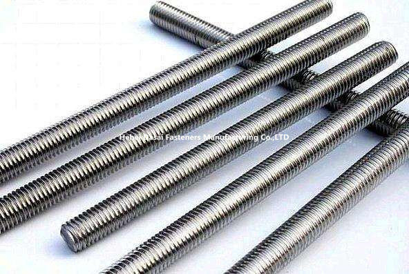 White Zinc Plated Din 975 Threaded Rod Carbon Steel Material With Grade 6.8