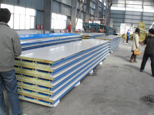 Corrosion Resistance Insulated  Steel Prefab House , Mineral Wool Sandwich Panel