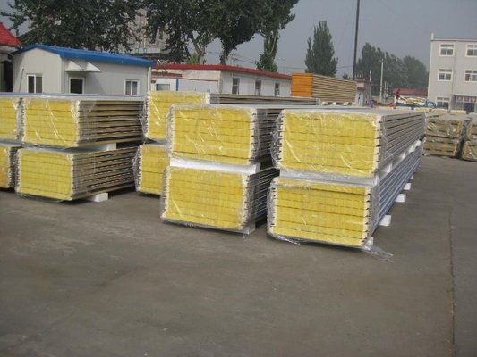 Durable Insulated Sandwich Panels , Rockwool Sandwich Panel With Pu Sealing
