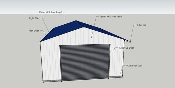 Light Steel Structure Buildings , Wide Span Prefab Steel Garage