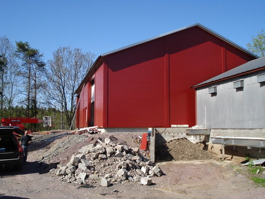 Eco Friendly Prefabricated Steel Buildings , Red Steel Structure Shed
