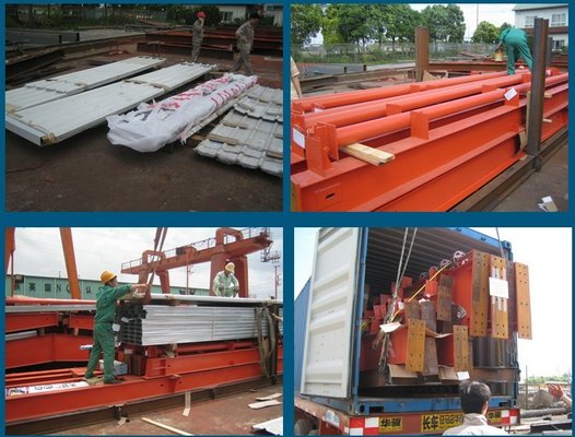 Eco Friendly Prefabricated Steel Buildings , Red Steel Structure Shed