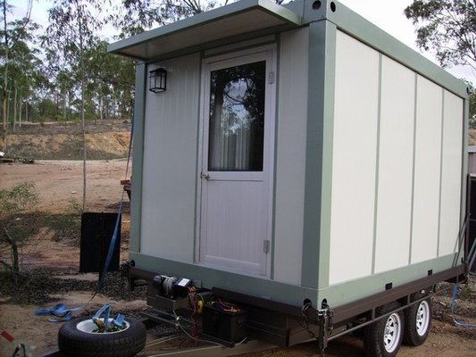 Fireproof Portable Modern Modular Homes , Flat Roof Prefab House
