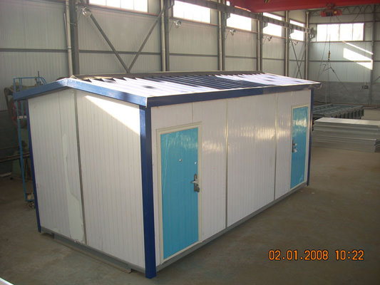 Fireproof Portable Modern Modular Homes , Flat Roof Prefab House
