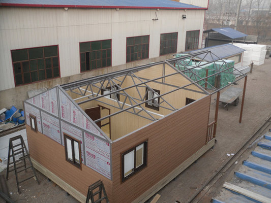 Sandwich Panel Prefabricated House , Beach Holiday Modern Prefabricated Homes