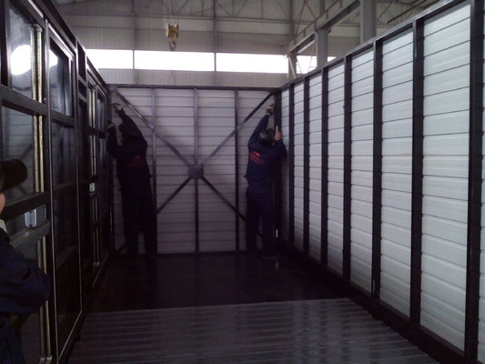 Durable Steel Carport Garage With Hinged Shipping Container Door