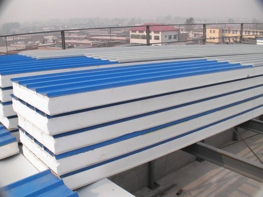Blue EPS Waterproof Structural Insulated Panels Galvanized , Corrosion Resistance