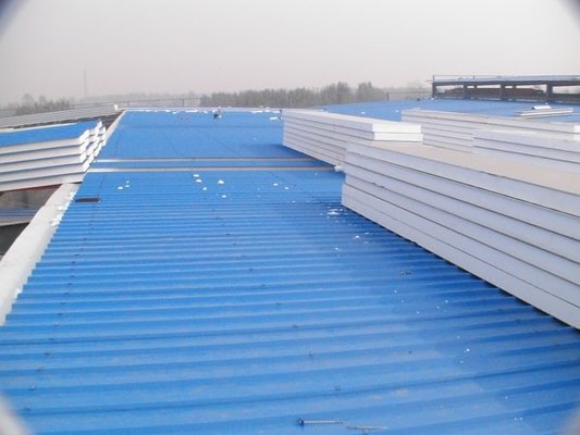 Blue EPS Waterproof Structural Insulated Panels Galvanized , Corrosion Resistance