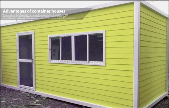 Expandable Prefab Container House with Steel Sheet Roof and EPS Sandwich Wall 50mm
