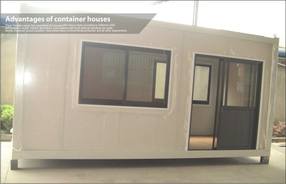 Portable PU Sandwich Panel Light Steel Structure House , Prefabricated Container Buildings