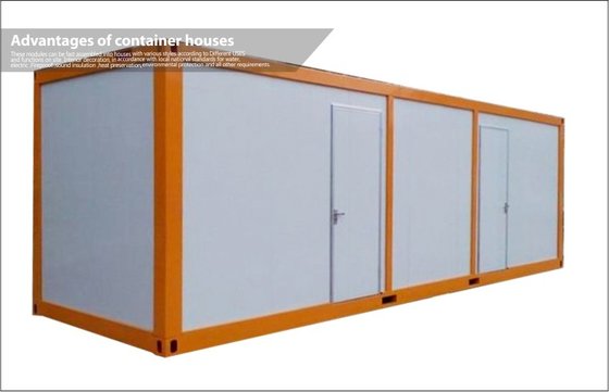 40ft Orange Office / Living Prefabricated House , Contemporary Modular Homes with Steel Structure