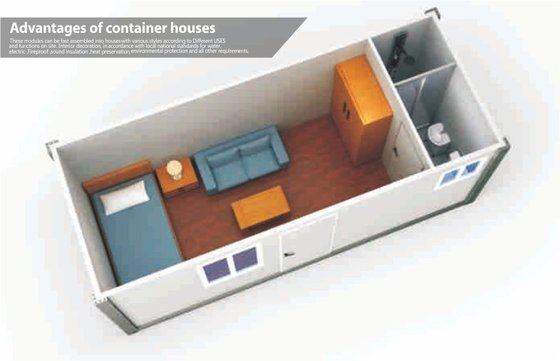 Camp Prefabricated Accommodation Container Dormitory with Bedroom and Bathroom