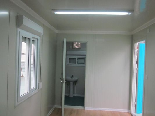 Safe 75mm PU Sandwich Panel Prefabricated container house For Public Toilet