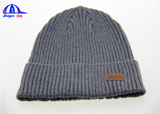 Cool Boys Customable Winter Beanie Hat Nice Knitted Hats with Fold Edge