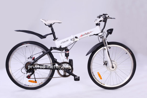 Fashion White 26” Folding Mountain Electric Bicycle with Aluminum Alloy Frame