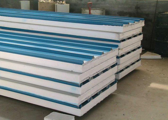 Red / Ocean Blue Lightweight Water Resistant EPS Sandwich Wall Panel For Prefab House