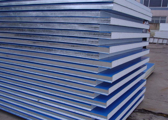 Red / Ocean Blue Lightweight Water Resistant EPS Sandwich Wall Panel For Prefab House
