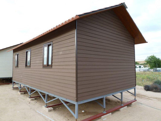 Sloped Roof Steel Prefab House For Family Living With UPVC Cladding