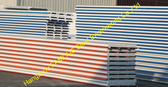 Glass Wool Insulated Sandwich Panels For Prefabricated House
