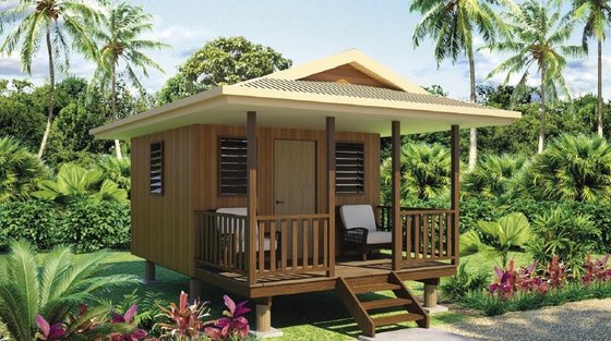 Heat Insulation Prefabricated Home Beach Bungalows , Beach House Bungalow