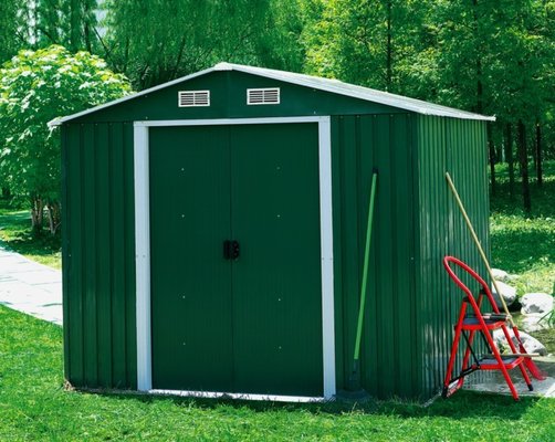 12 ' x 10 ' Feet Metal garden shed with 2 sliding doors,HHSD-A