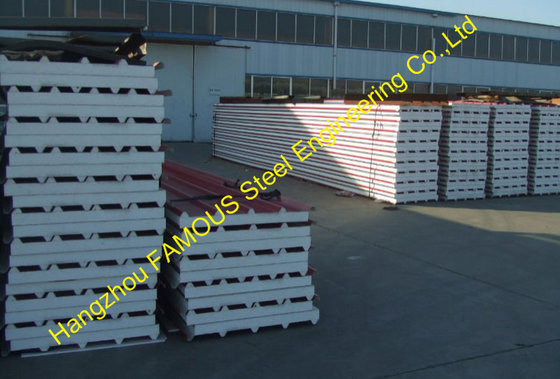 Fireproof EPS Sandwich Panel For Steel Building Wall , Roof Cladding