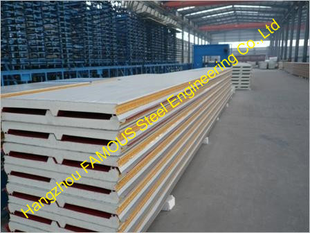 Heat Insulation Metal Roofing Sheets , EPS Cement Sandwich Panels