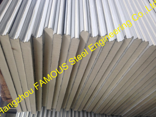 Metal Roofing Insulated Sandwich Panels Fireproof , 100mm -150mm Foam