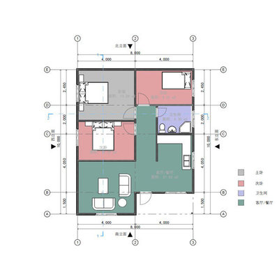 Transportable Residential 3 Bedroom Prefab Modular Home With ​Sandwich Panel