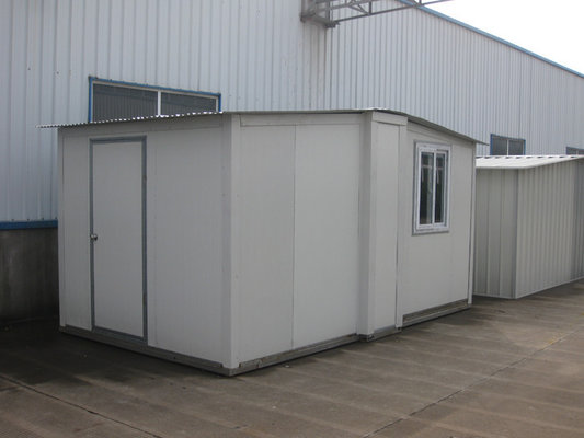 Sandwich Panel White Foldable Emergency Shelter / Steel Frame Foldable House