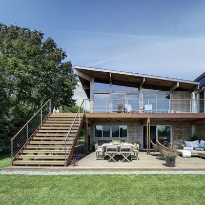 Light Steel Frame Prefabricated Houses , With Big Window And Door Homes