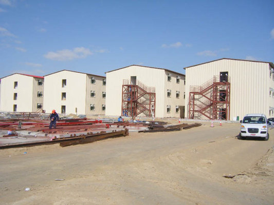 Steel Frame Apartment Building / Typhoon Resistance Prefabricated Homes
