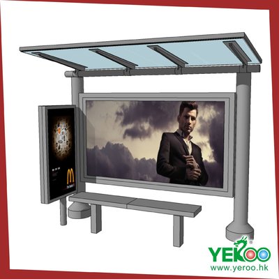 Customzied bus shelters prices, solar Bus shelter, Bus stop waiting kiosk