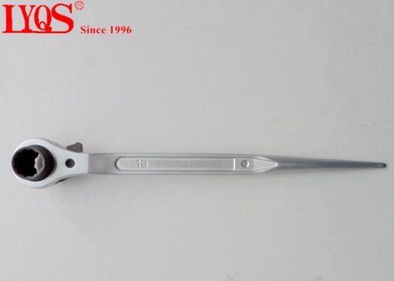 CRV Double Size Ratchet Wrench / Scaffold Ratchet Spanner Pearl Nickled Surface