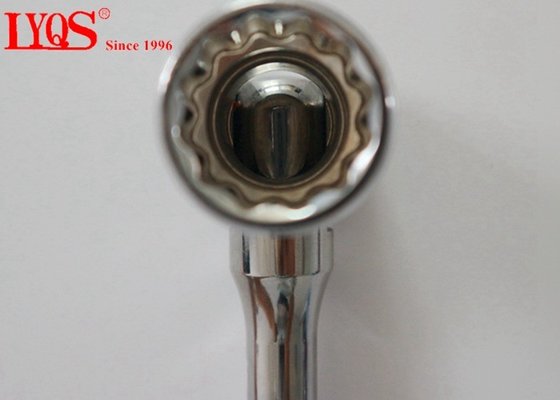 7/16in Cr-V Steel Scaffolding Box Spanner Flex Socket Head Bright Chromed