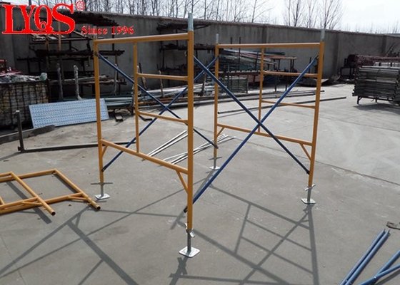 Professional Mason Ladder Frame Scaffolding 4' × 5' Yellow Powder Coated