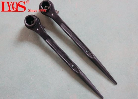 Dual Hex Scaffold Ratchet Wrench 300mm Length With Phosphated Black Surface