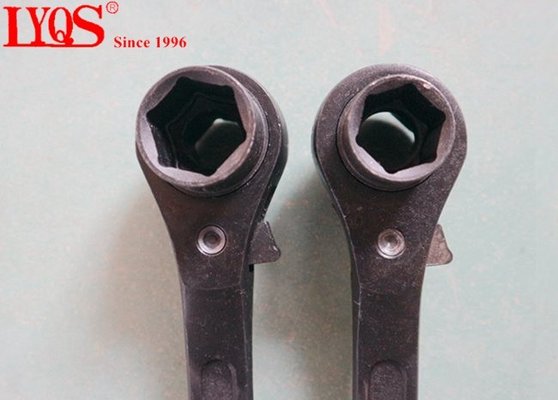 Dual Hex Scaffold Ratchet Wrench 300mm Length With Phosphated Black Surface