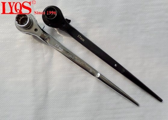 Steel Forged Tapered Scaffold Ratchet Wrench 17mm 19mm With 800N/M Max Torque