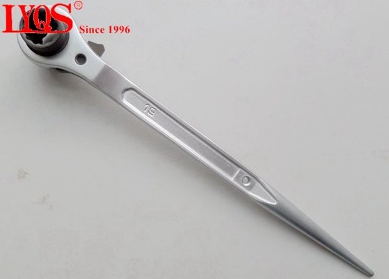 Professional Double Socket Ratchet Wrench / Scaffold Podger Ratchet Chromed Surface