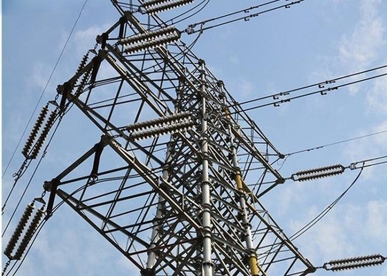Galvanized Surface Tubular Steel Tower For Power Transmission With 3 / 4 Leg