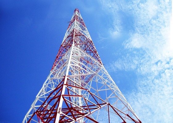 3 / 4 Legs Angle Steel Tower , Multi Circuit Silver High Tension Tower