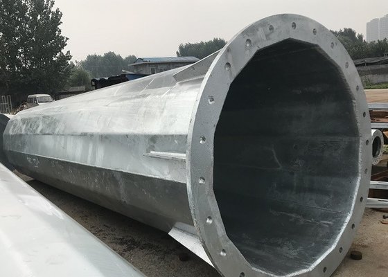 Q235B / Q345B Steel Structure Tower Hot - Dip Galvanized / Painted Wind Monopole