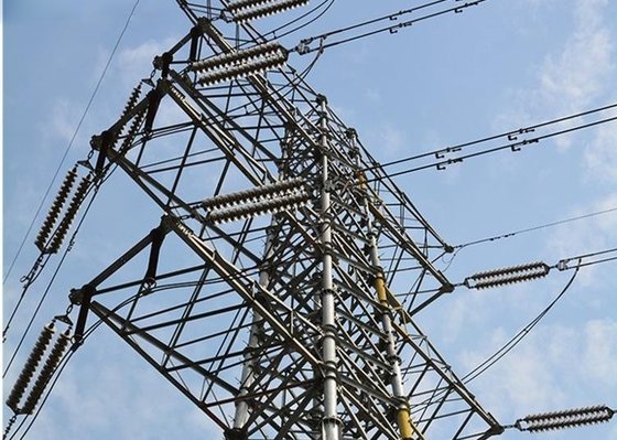 Tubular High Voltage Transmission Line Tower , Steel Electric Cable Tower supplier